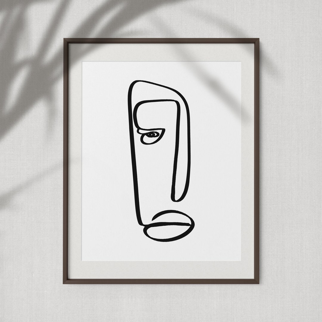 Abstract Drawing Figure, Face Line Art Illustration, Minimalist ...