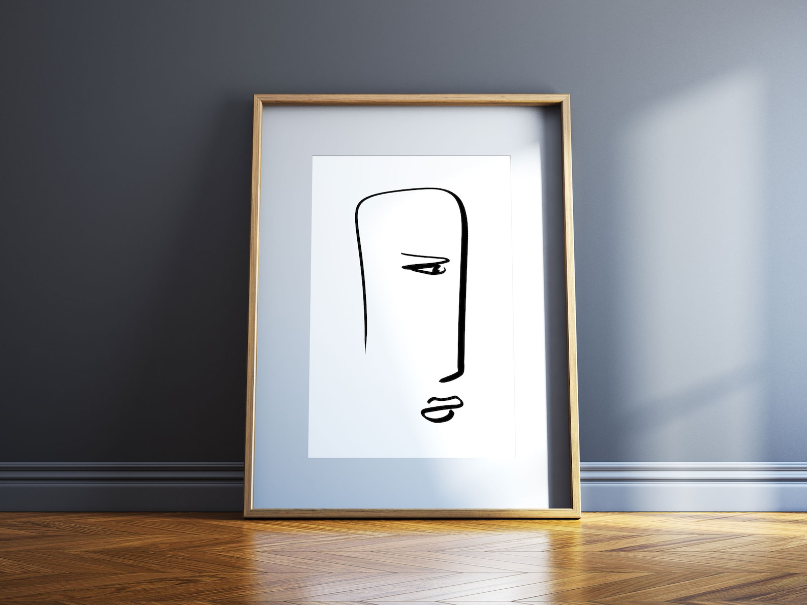 Abstract Face Wall Art, Minimalist Simple Printable Art, Face Sketch ...