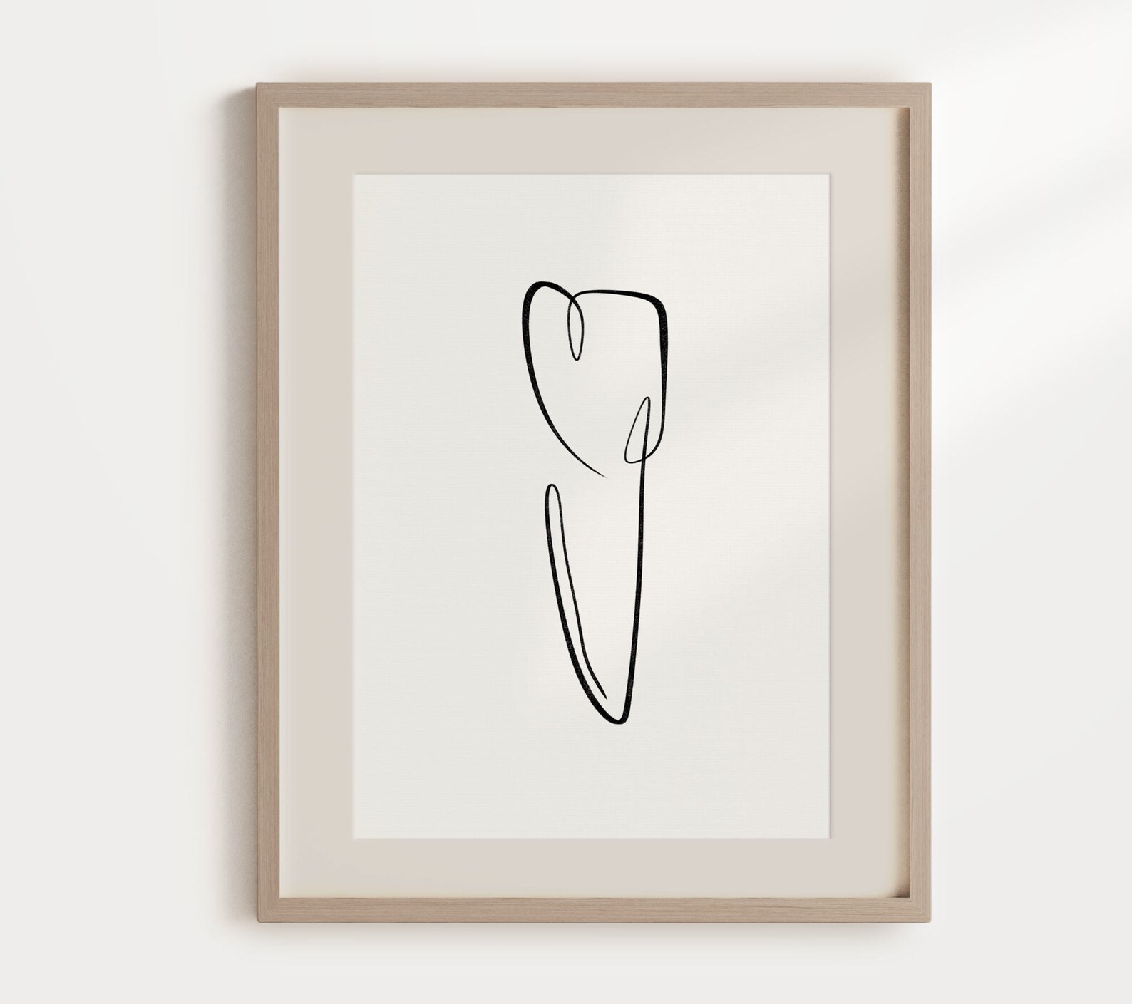 Central Incisor Tooth Art, Minimal Teeth Line Art, Dental Printable ...