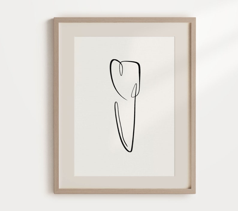 Central Incisor Tooth Art Minimal Teeth Line Art Dental - Etsy