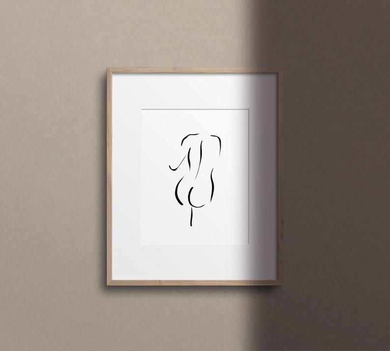 Minimalist Female Body Wall Art Abstract Woman Figure Etsy Uk