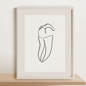Tooth Line Art, Molar Printable Wall Art, Abstract One Line Dental Art ...