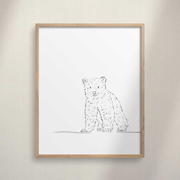 Bear Line Drawing - Etsy