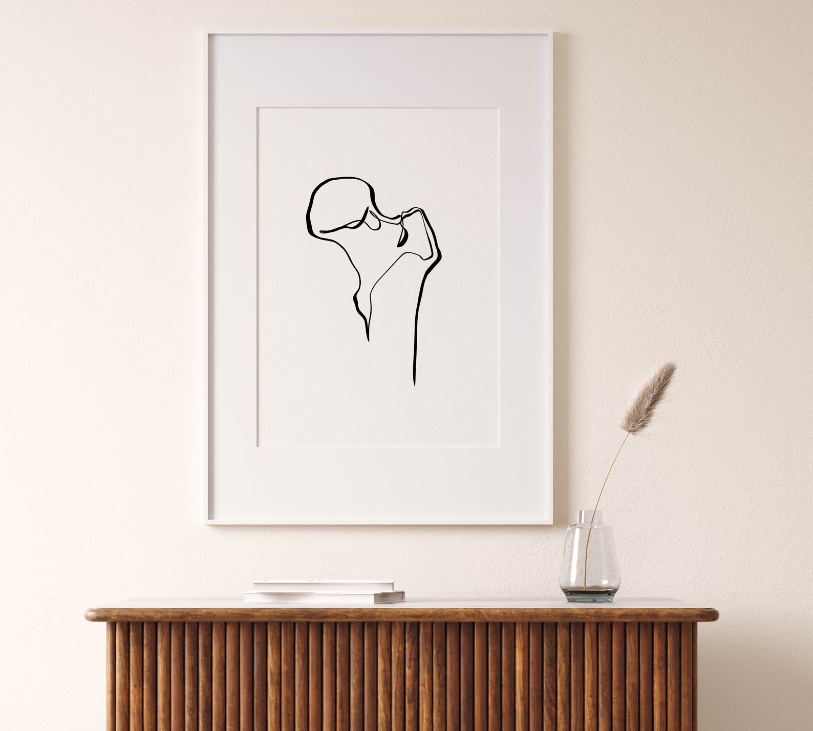 One Line Femur Art Print Bone Line Art Printable Anatomy | Etsy