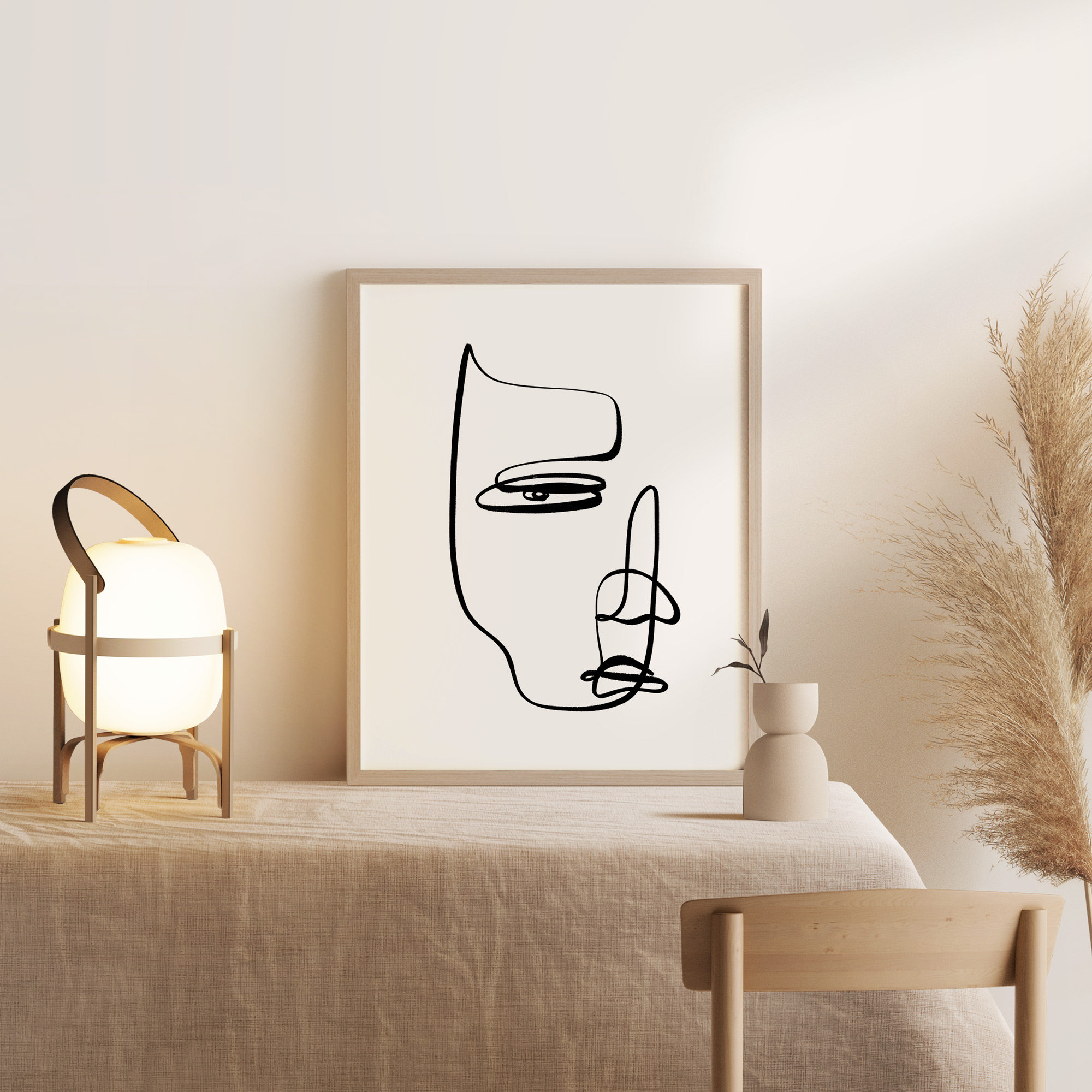 One Line Abstract Face Drawing Minimalist Face Figure - Etsy