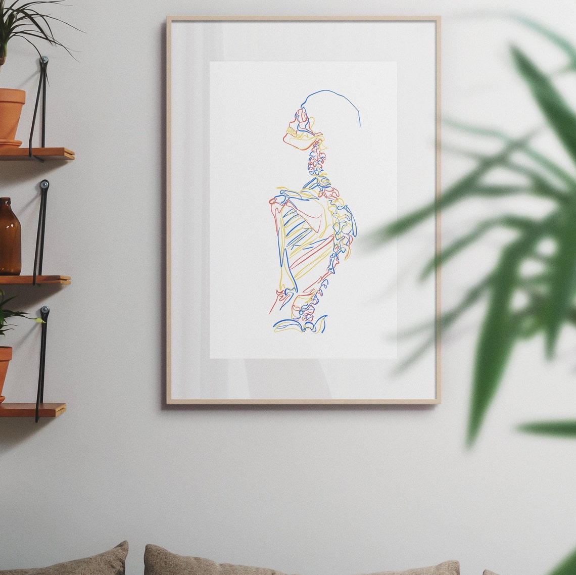Human Skeleton Line Art Abstract Anatomy Painting Medical | Etsy