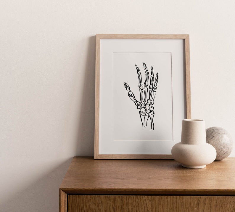 Abstract Skeleton Hand Medical Printable Wall Art | Etsy