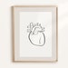 Anatomical Heart Line Art, Minimal Cardiac Printable Wall Art ...