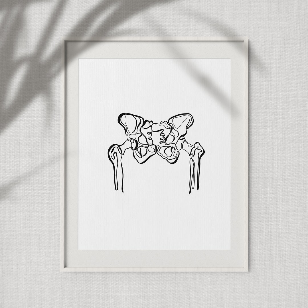 Abstract Pelvis Line Painting, One Line Medical Art, Anatomy Printable ...