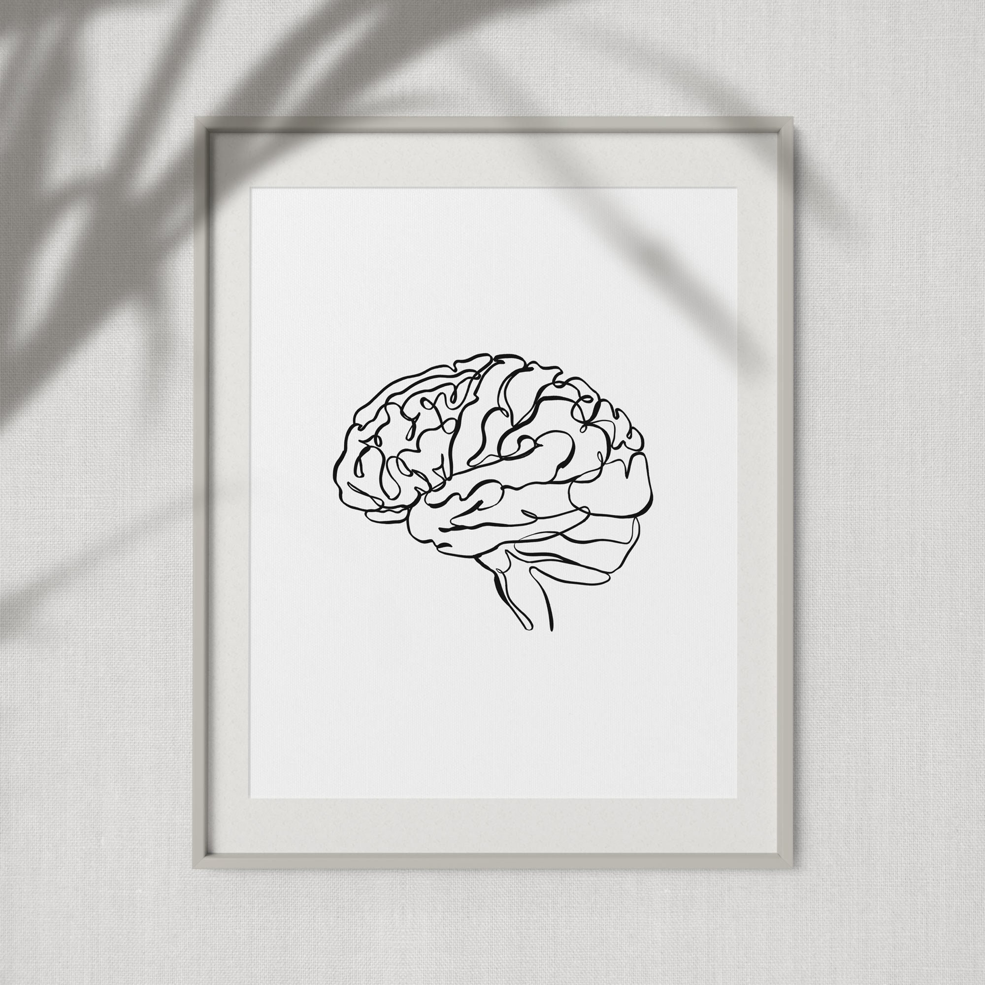Abstract Brain Line Art Cerebrum Minimal Poster Psychology - Etsy