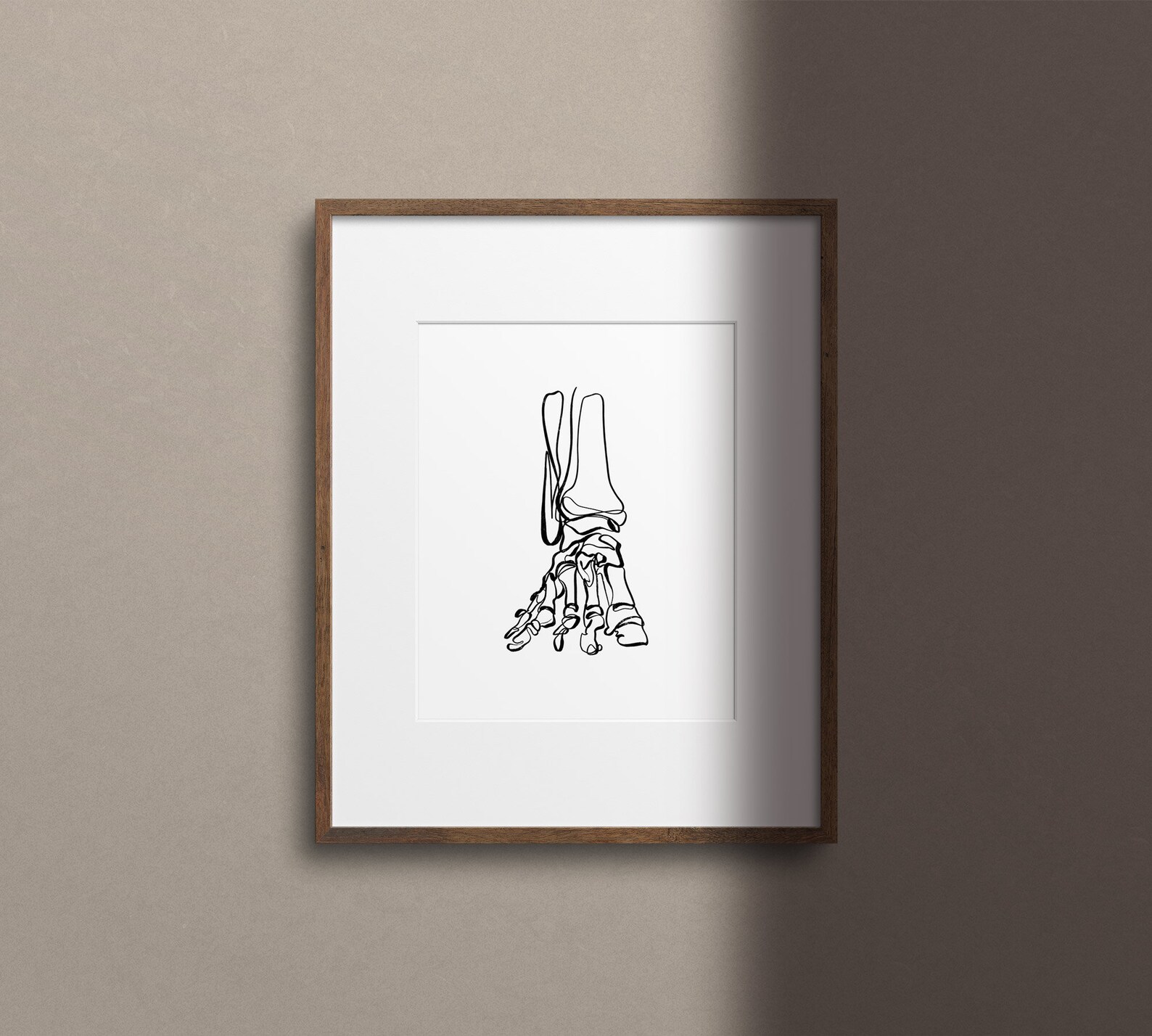 Abstract One Line Foot Painting Bone Illustration Art Print | Etsy
