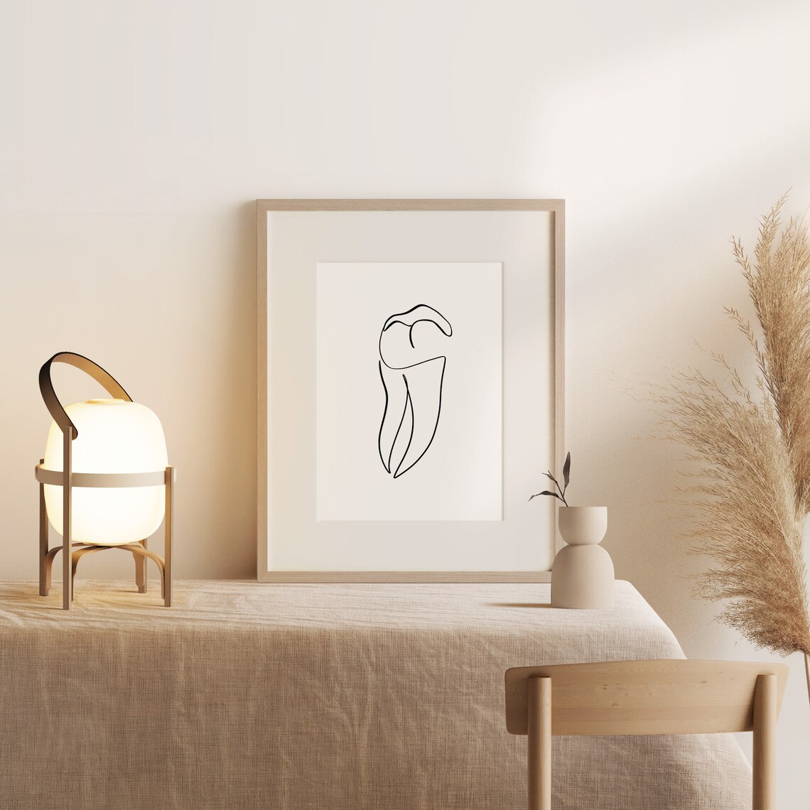 Tooth Line Art Molar Printable Wall Art Abstract One Line - Etsy
