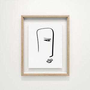 Abstract Face Wall Art, Minimalist Simple Printable Art, Face Sketch ...