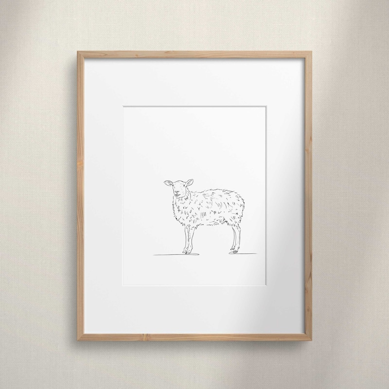 Sheep Drawing - Etsy