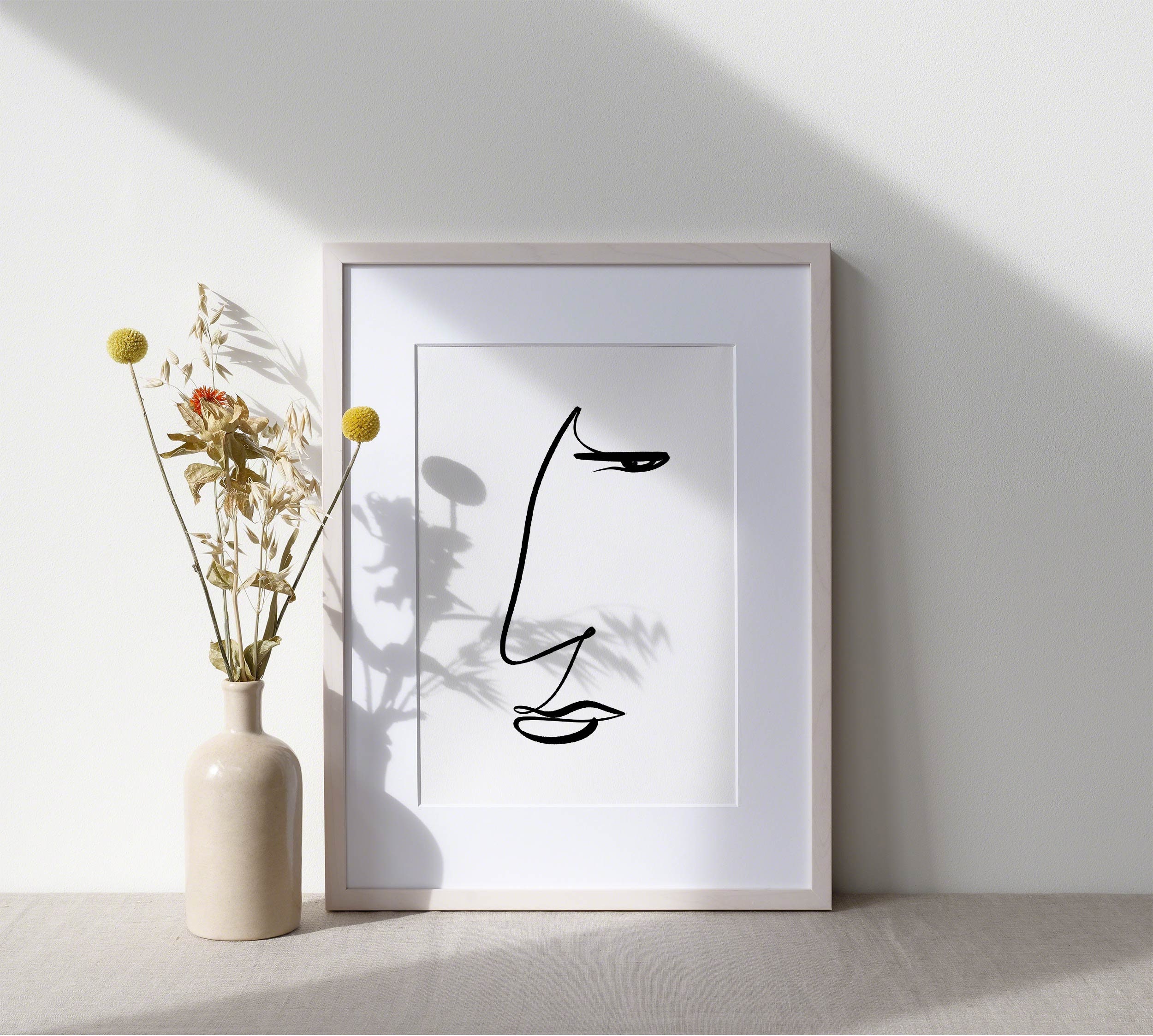 Abstract Face Wall Art One Line Printable Art Print Face - Etsy
