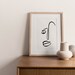 Abstract Black Line Face Print, Face Figure Line Art, Minimalist Woman ...