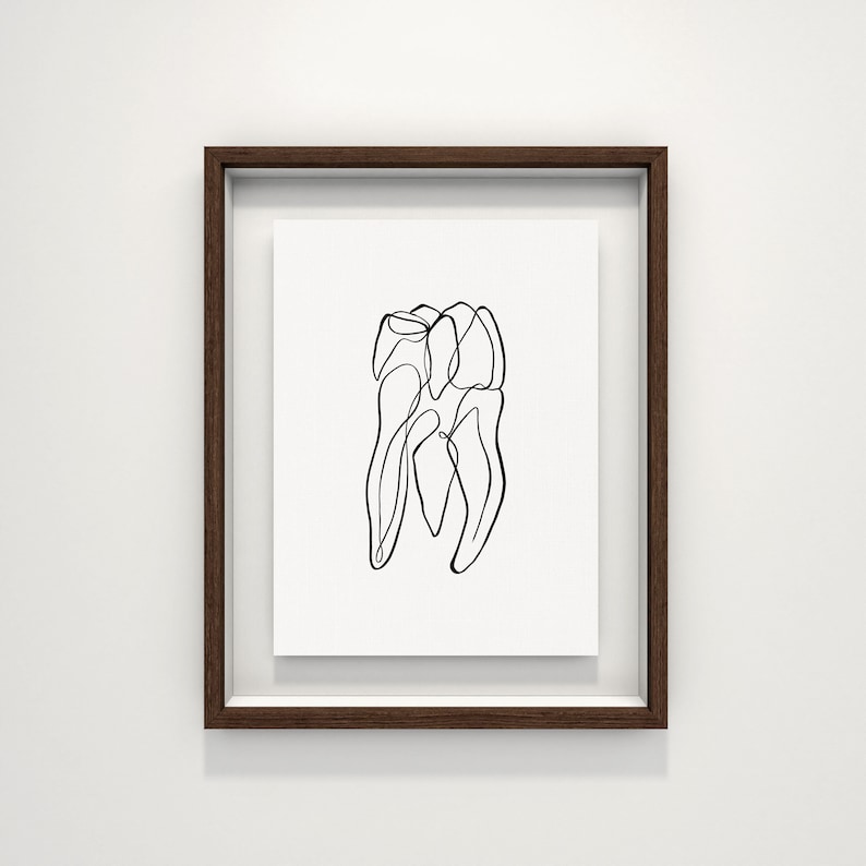 Abstract Tooth Wall Art Minimalistic Dental Printable Art - Etsy