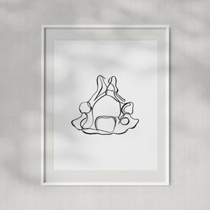 Abstract Cervical Vertebrae, Minimalistic Anatomy Painting, One Line ...
