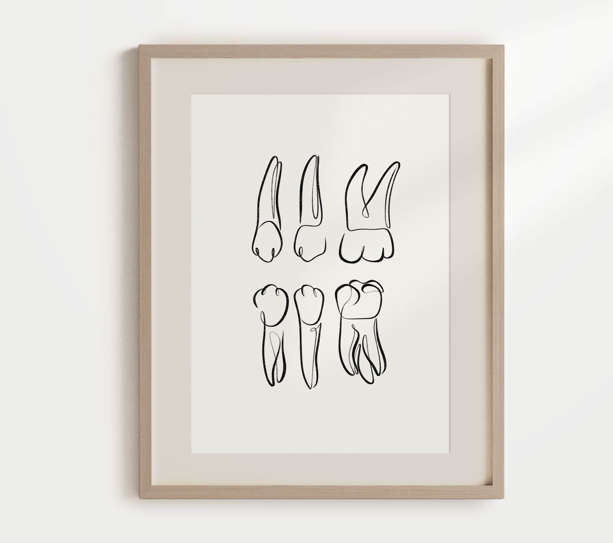 Teeth One Line Drawing Dental Printable Art Abstract Teeth - Etsy