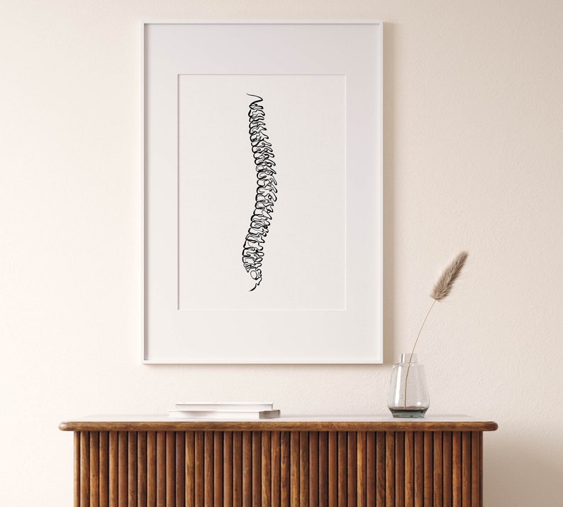 Abstract Spine Line Painting One Line Spinal Art Print - Etsy