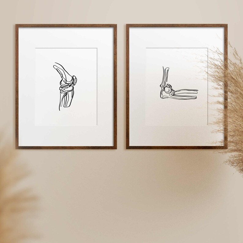 6 Human Bone Drawing Art Prints Skeleton Wall Art Set | Etsy