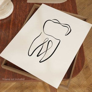 6 Dental Art Prints, Dentistry Wall Art, Tooth Poster Set, Teeth Line ...