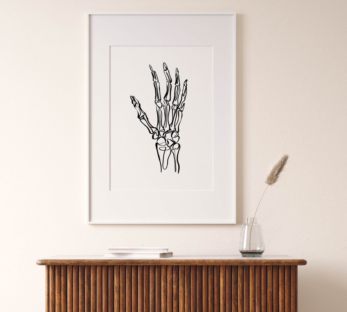 Abstract Skeleton Hand Medical Printable Wall Art | Etsy