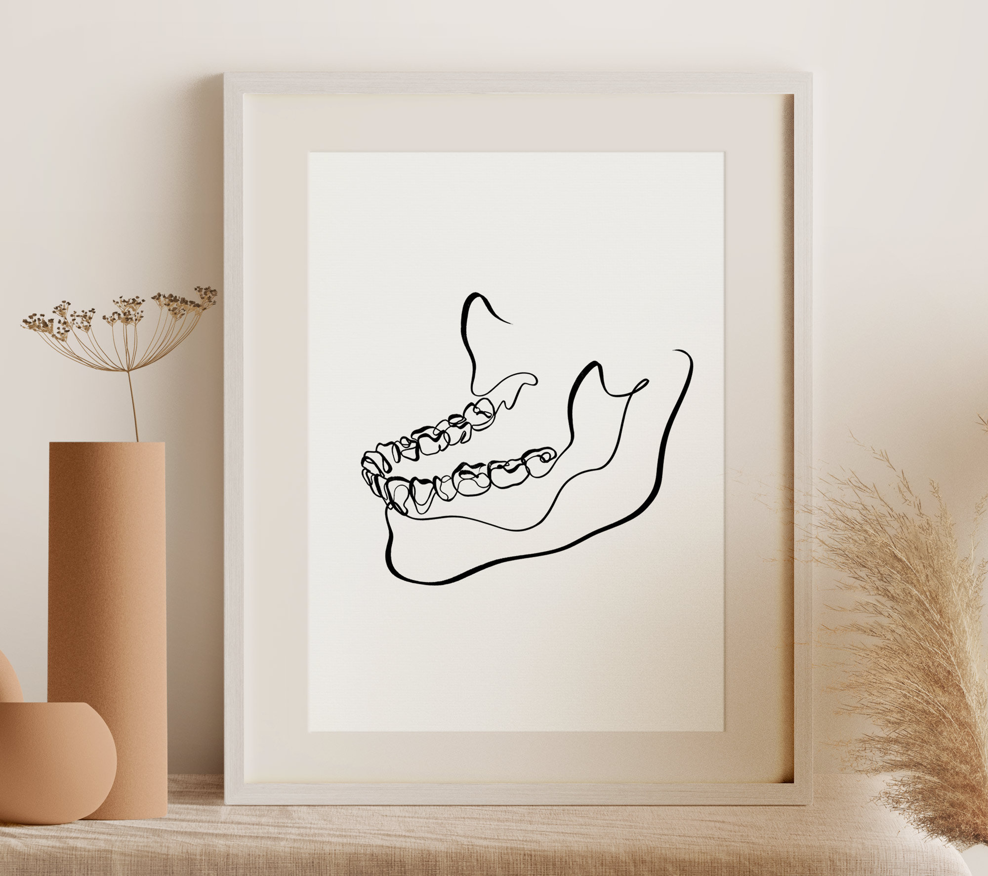 Abstract Jaw and Teeth Wall Art Dental Line Art Painting - Etsy
