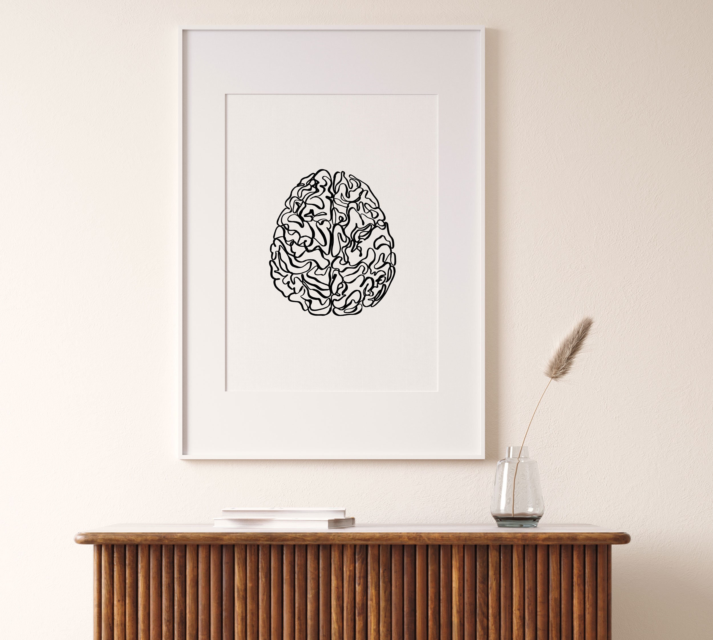 Abstract Brain Art Print Set Cerebrum Printable Line Art - Etsy