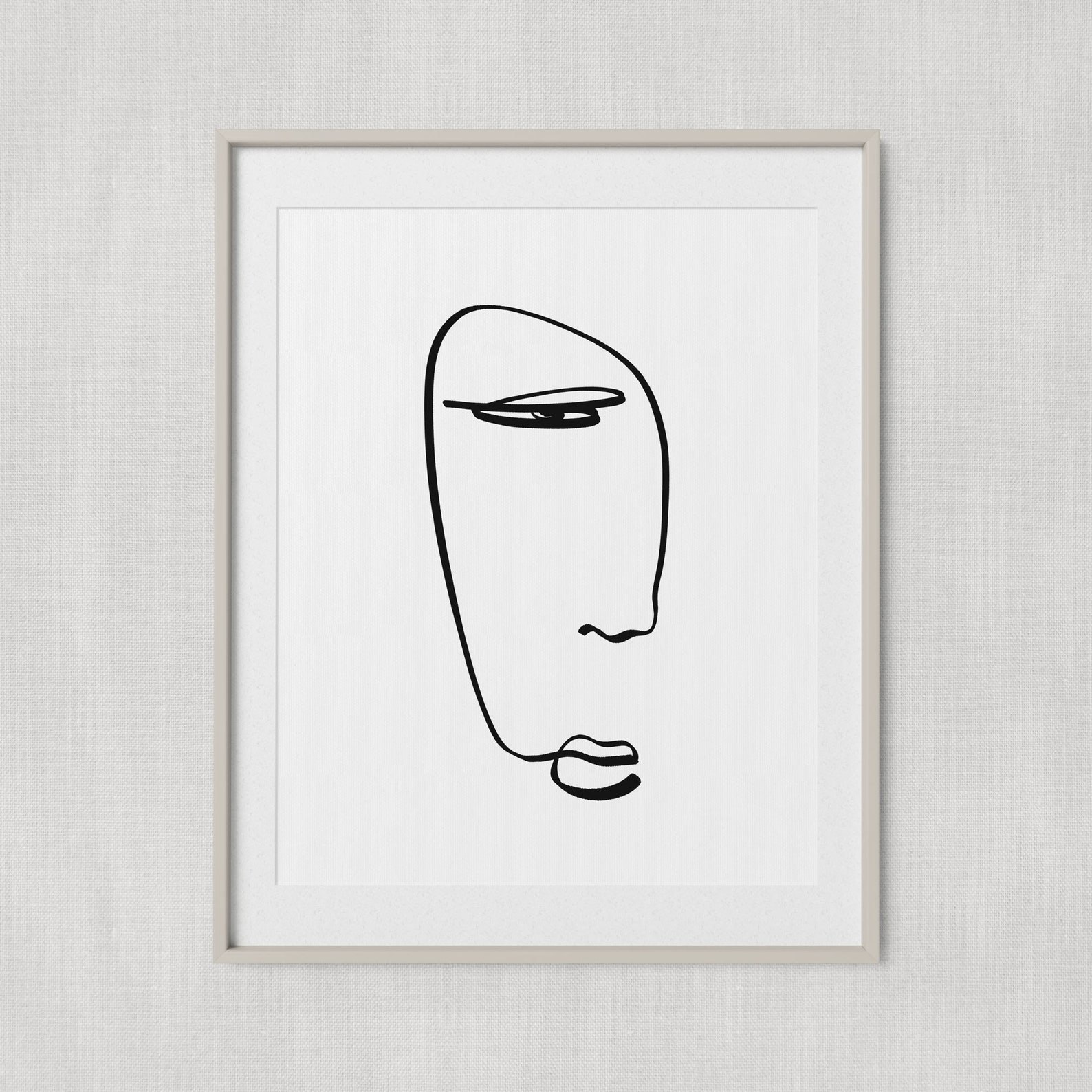 Abstract Face Printable Wall Art Figurative Face Drawing | Etsy