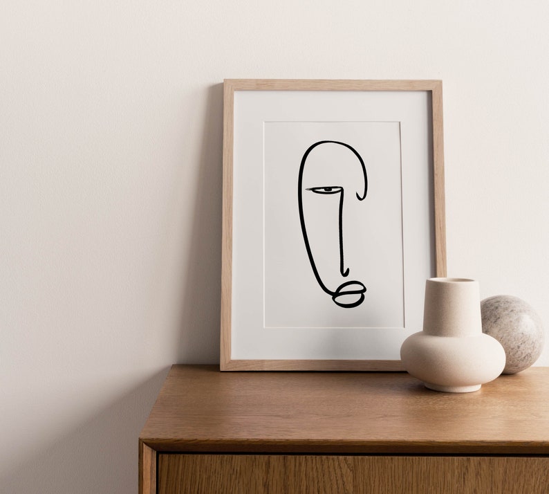 Minimalist Face Drawing Wall Art Abstract Face Figure Sketch - Etsy