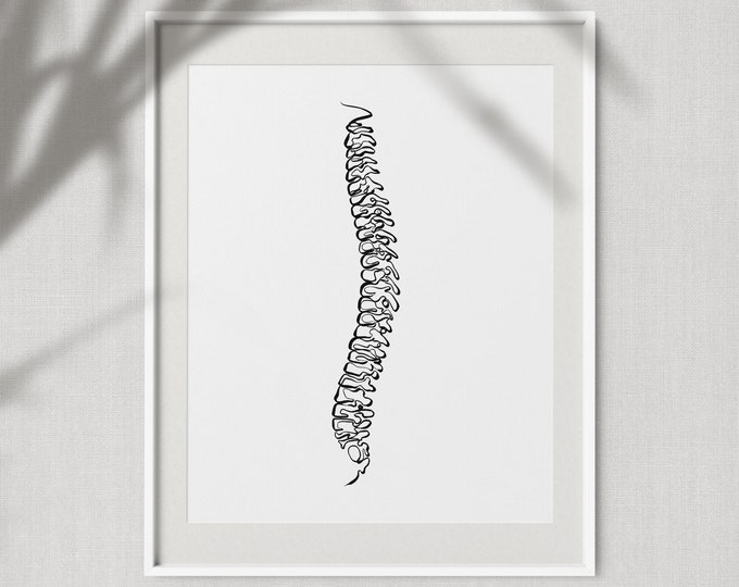Lumbar Lateral View Minimal Anatomical | Line Anatomy Drawing ...