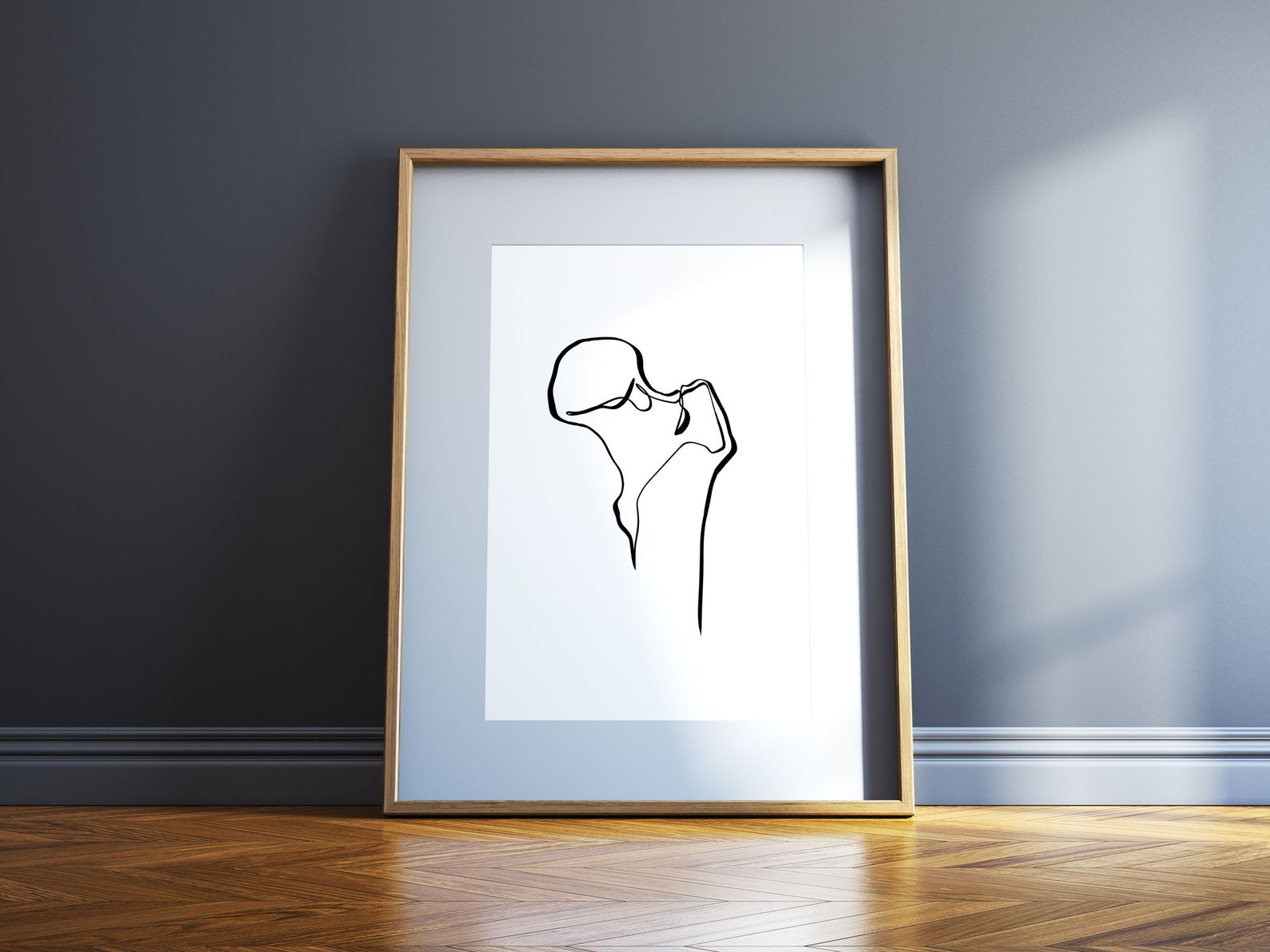One Line Femur Art Print Bone Line Art Printable Anatomy | Etsy