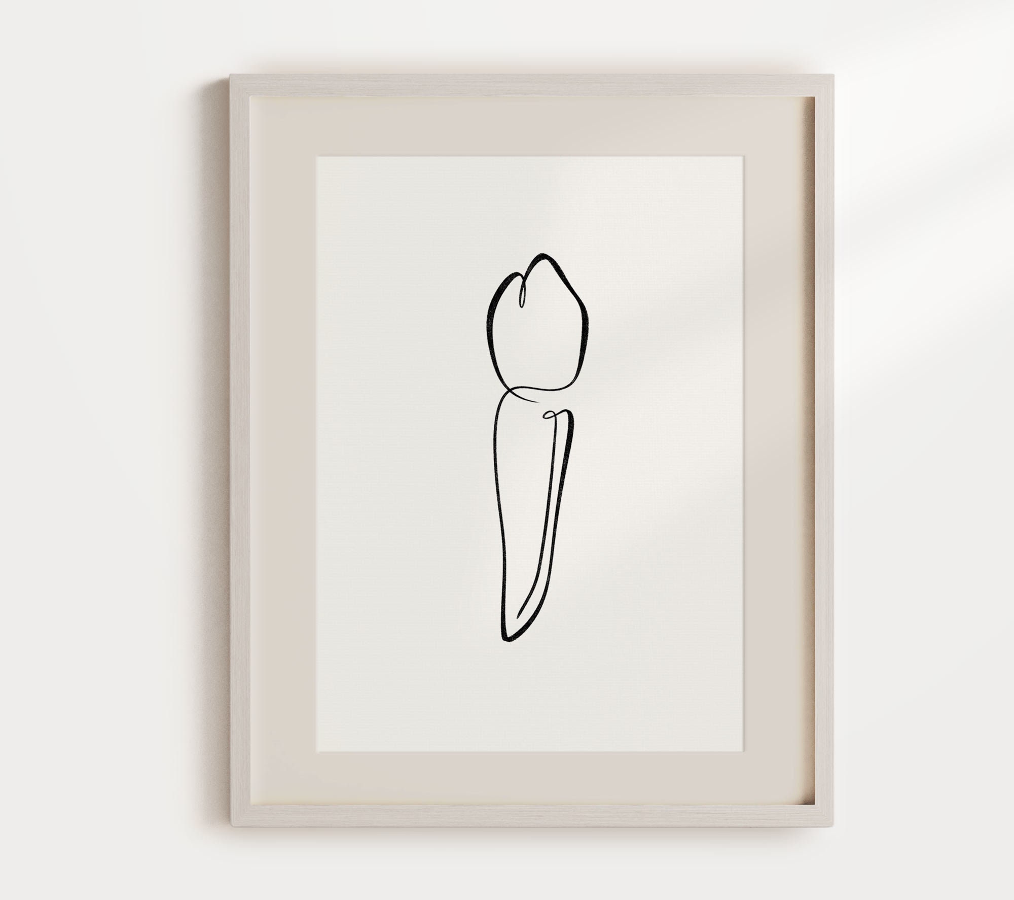 Canine Tooth Printable Wall Art Tooth One Line Drawing - Etsy