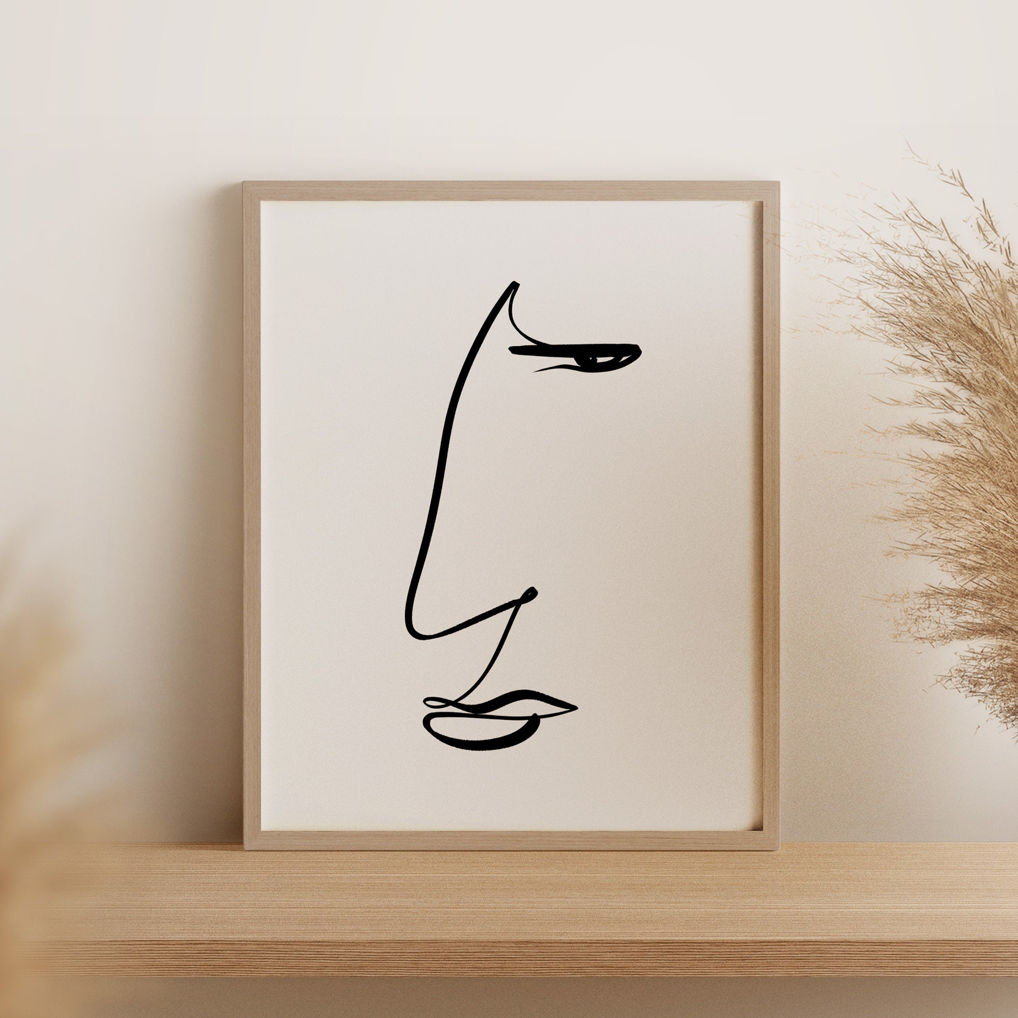 Abstract Face Wall Art One Line Printable Art Print Face - Etsy