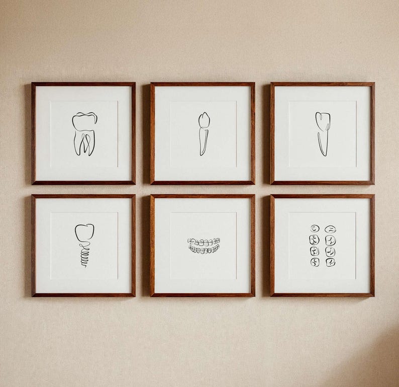 11 Dental Drawings, Dentist Wall Art Set, Dentistry Art Print Bundle ...