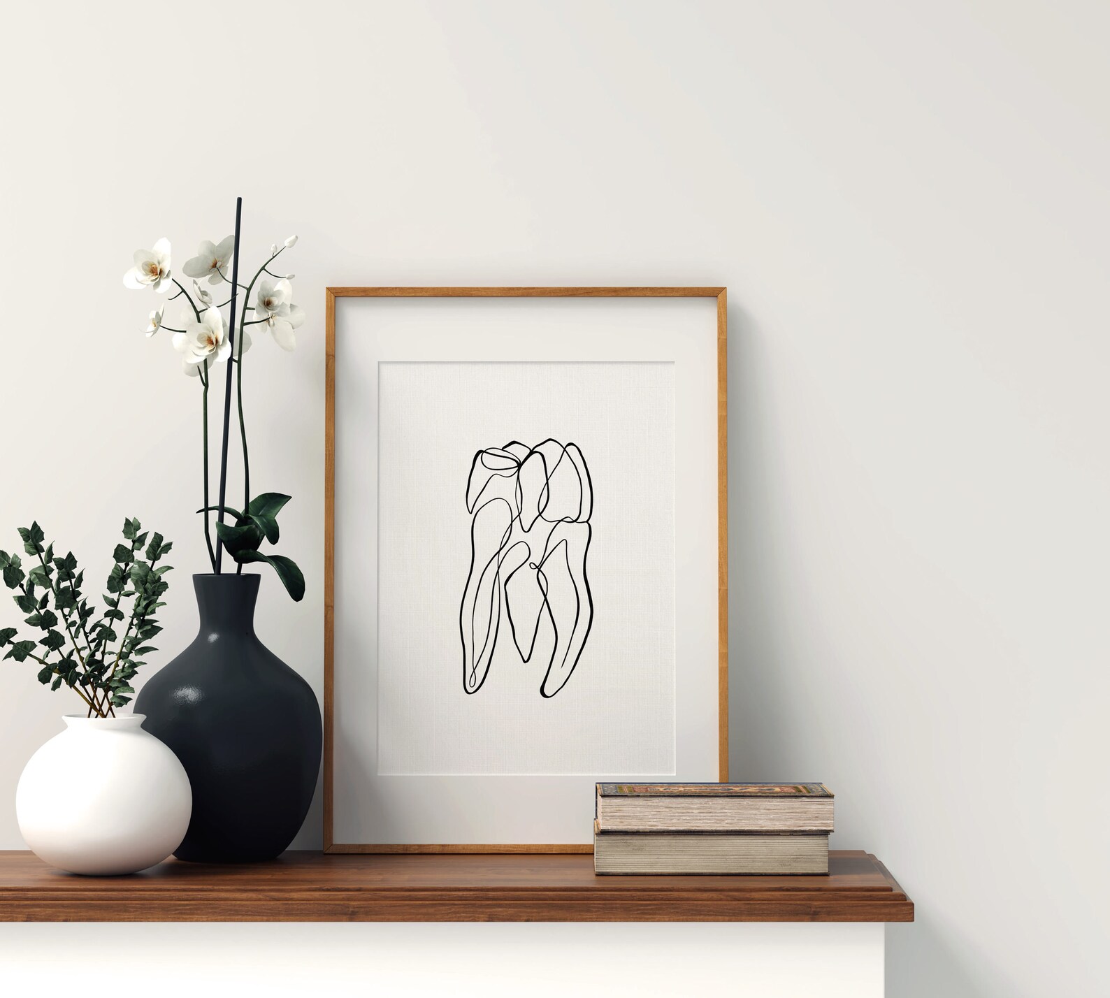 Abstract Tooth Wall Art Minimalistic Dental Printable Art | Etsy