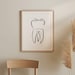 Molar Tooth One Line Drawing, Dental Printable Art, Simple Dentistry ...
