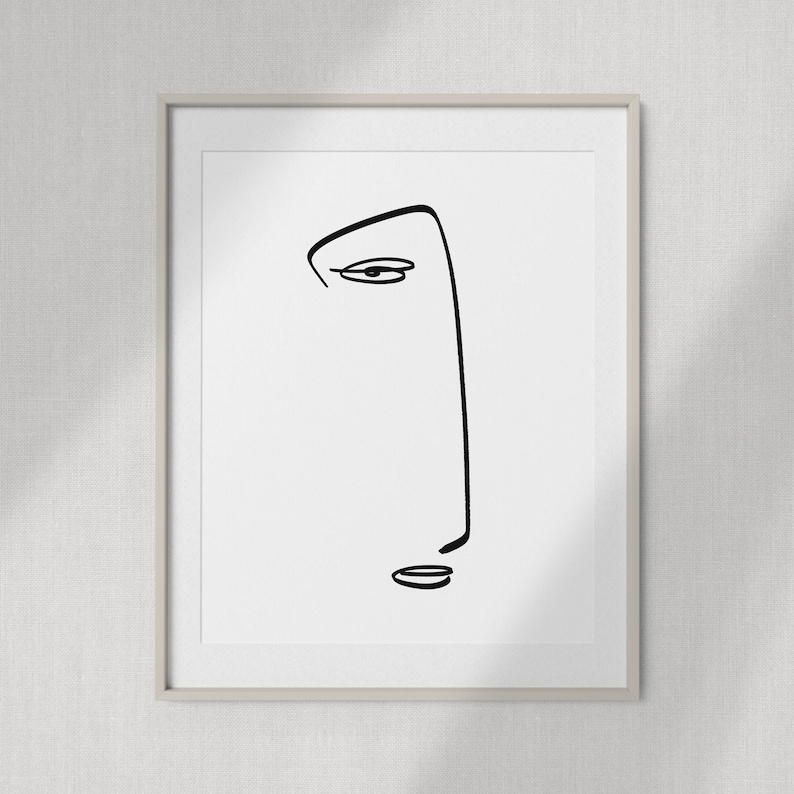 Minimalist Abstract Face Artwork Simple Face Figure Drawing - Etsy