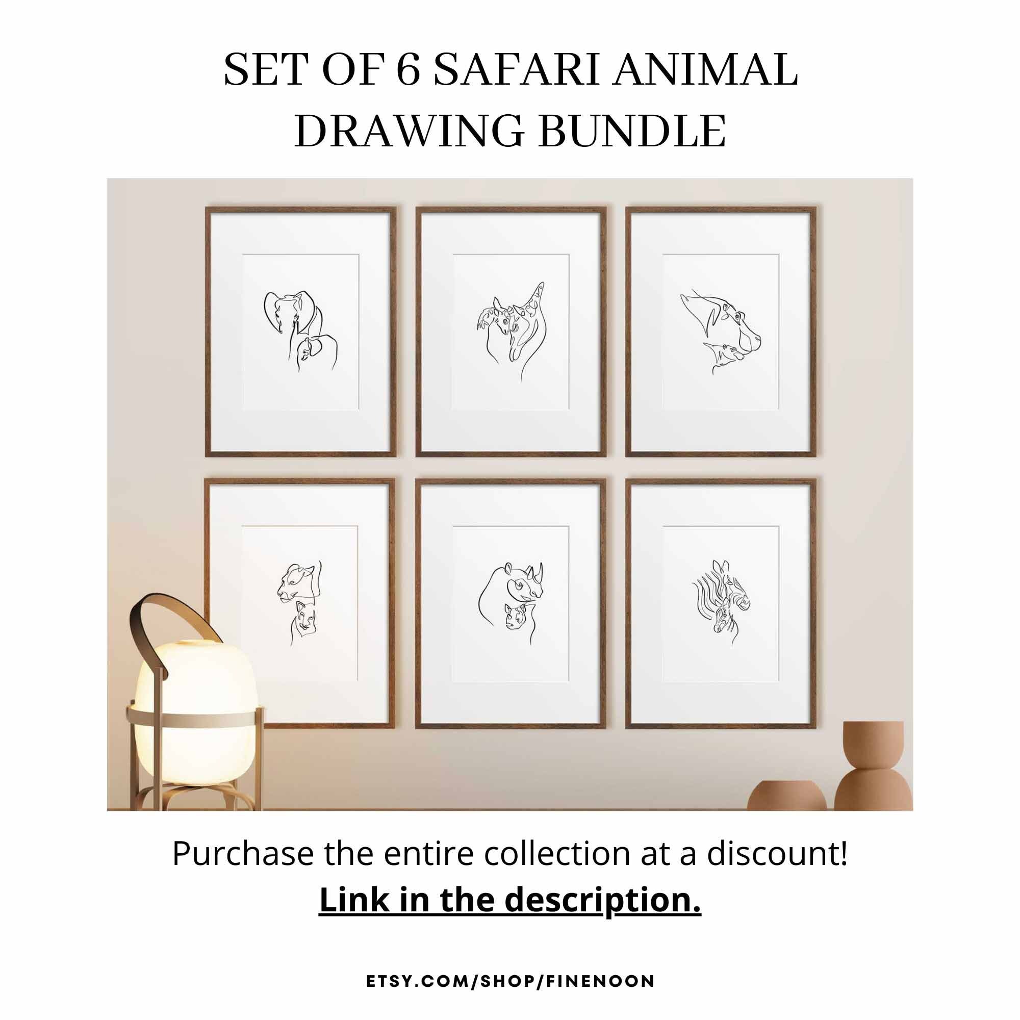 Giraffe Drawing Printable Art Print Simple Giraffe Nursery - Etsy