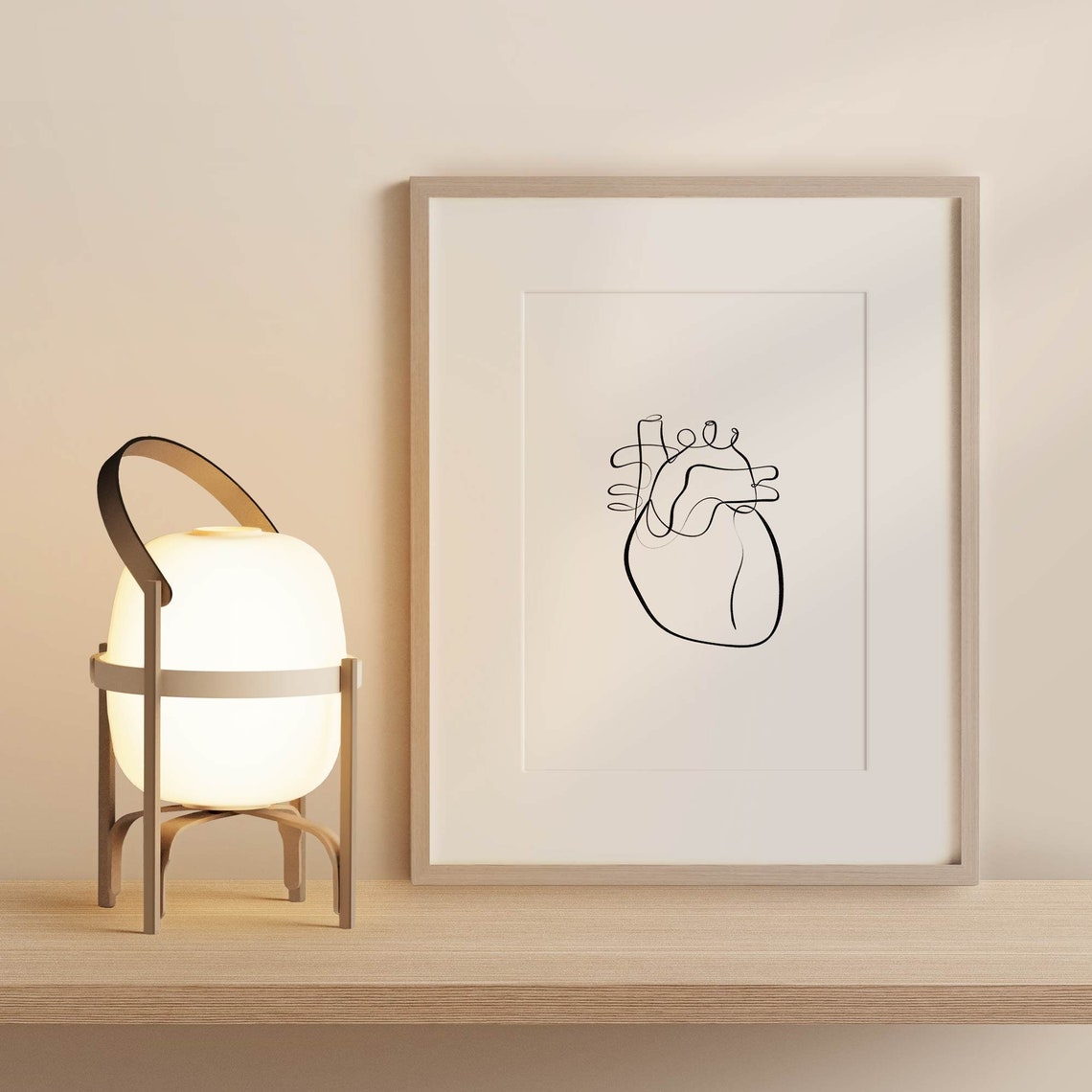 Anatomical Heart Line Art Minimal Cardiac Printable Wall Art - Etsy