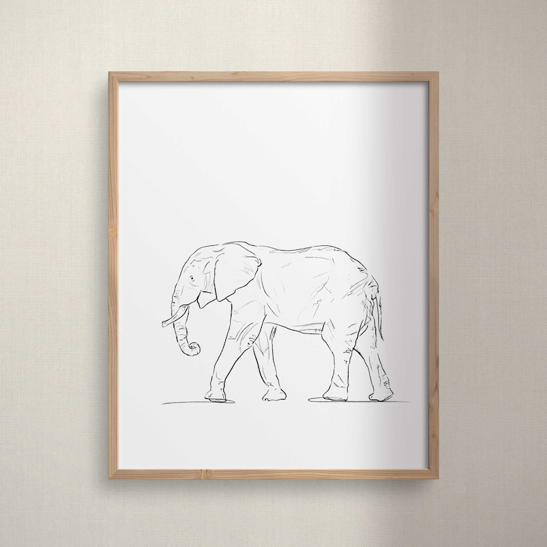 Elephant Nursery Fine Art Simple Elephant Print Minimalist - Etsy
