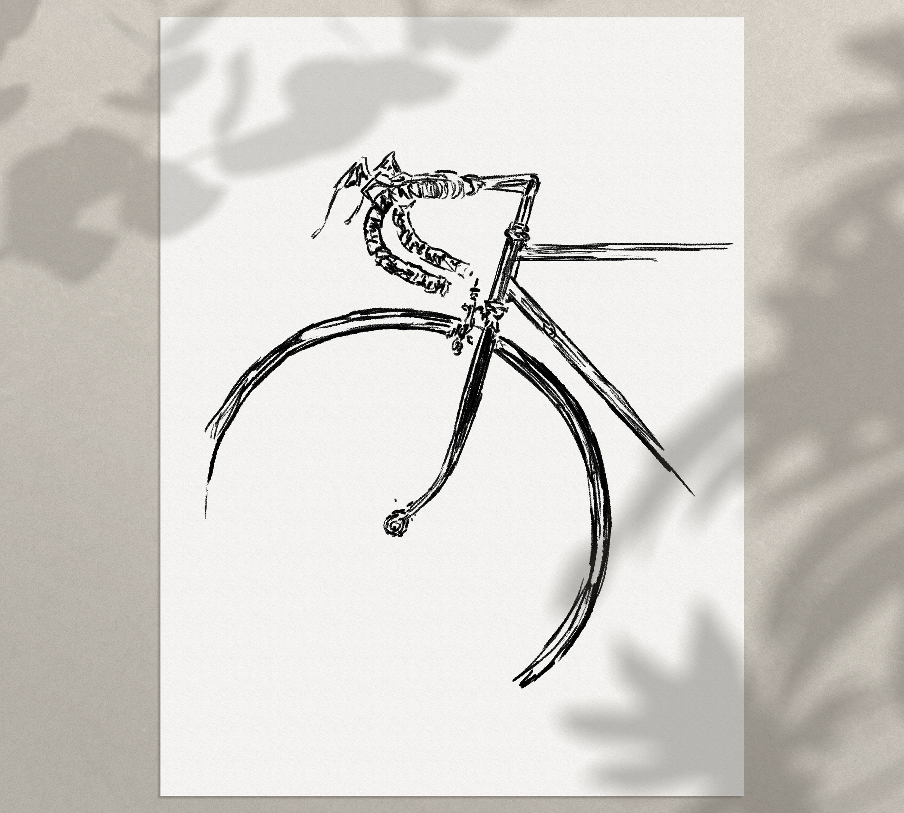 Bicycle Art Sketch Painting Minimalist Bike Fine Art Print - Etsy