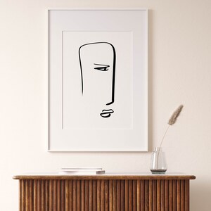 Abstract Face Wall Art, Minimalist Simple Printable Art, Face Sketch ...