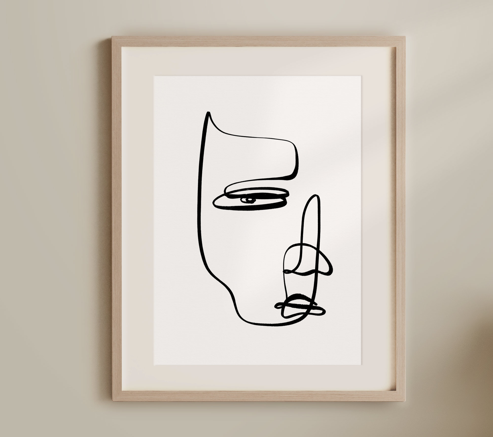 One Line Abstract Face Drawing Minimalist Face Figure - Etsy
