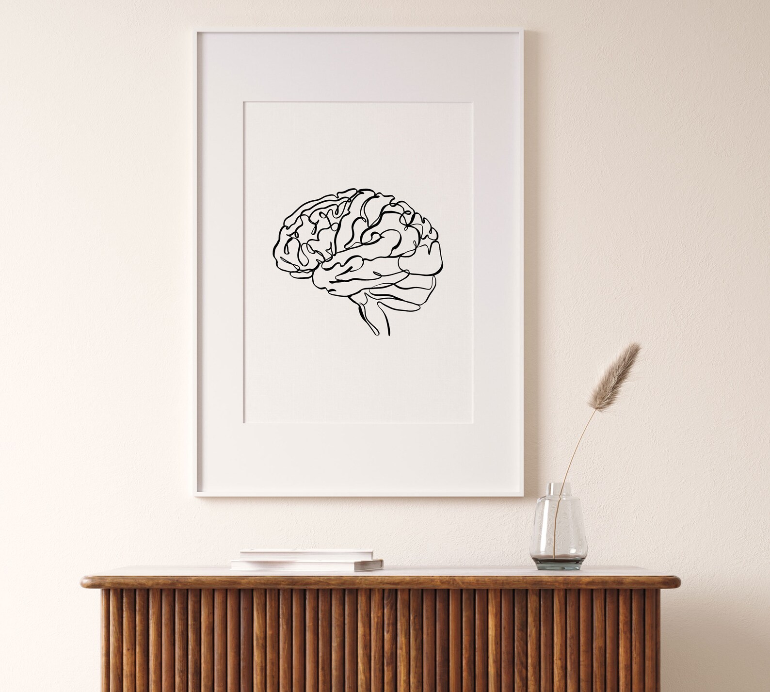 Abstract Brain Line Art Cerebrum Minimal Poster Psychology - Etsy