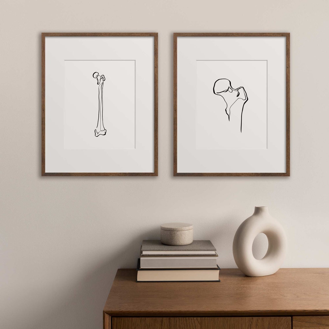 6 Human Bone Drawing Art Prints Skeleton Wall Art Set - Etsy