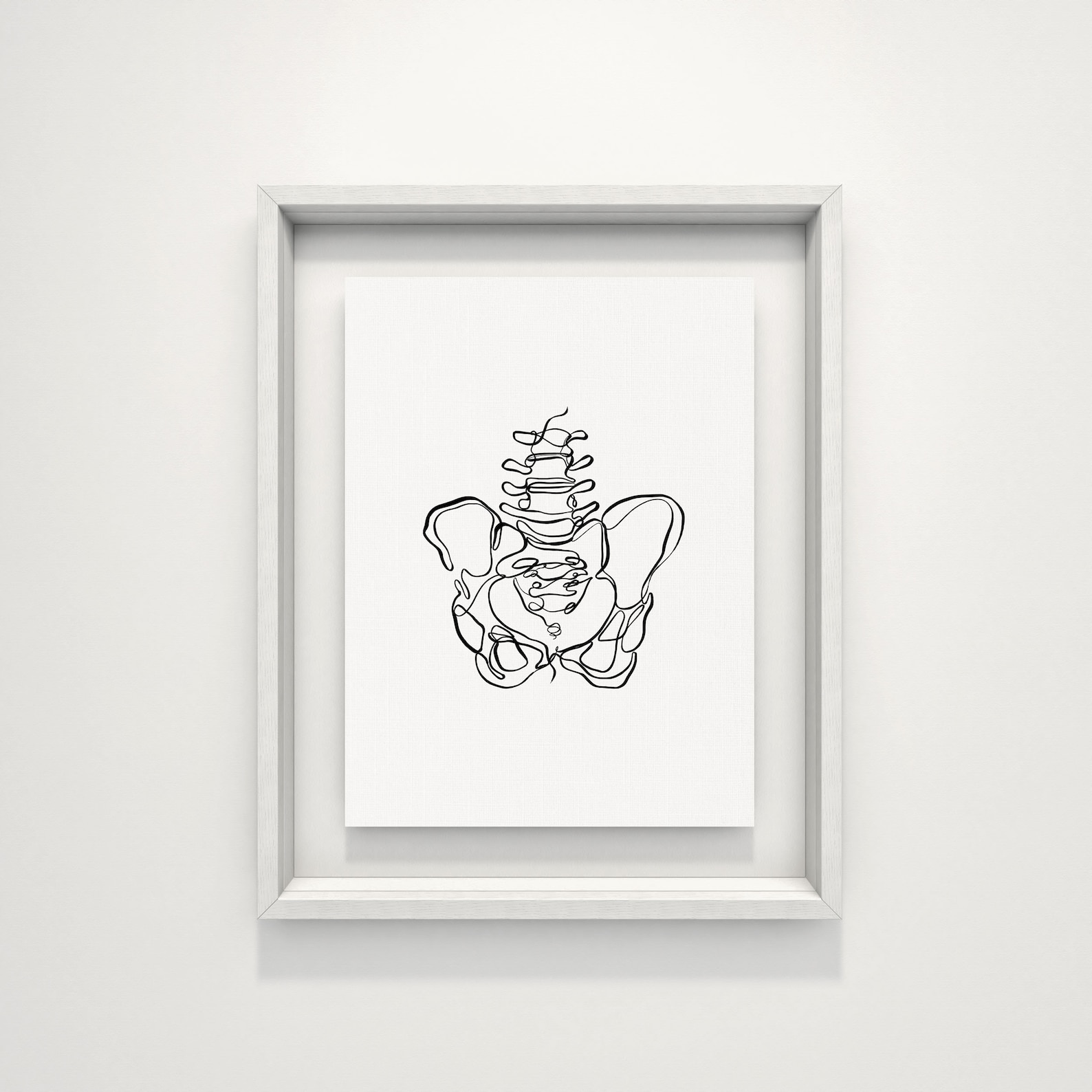 Abstract Pelvis Line Painting, One Line Bone Illustration, Chiropractic ...