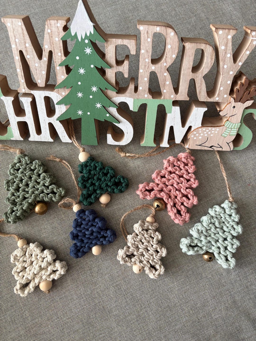 Macrame Christmas Trees, Finished With a Gorgeous Brass Bell - Etsy