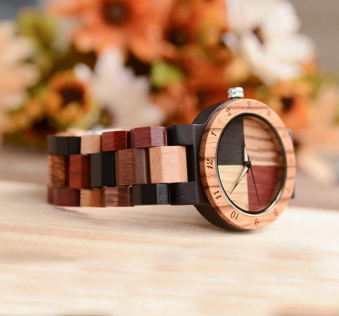UXD Color Block Fashion His and Hers Matching Wood Watches - Etsy